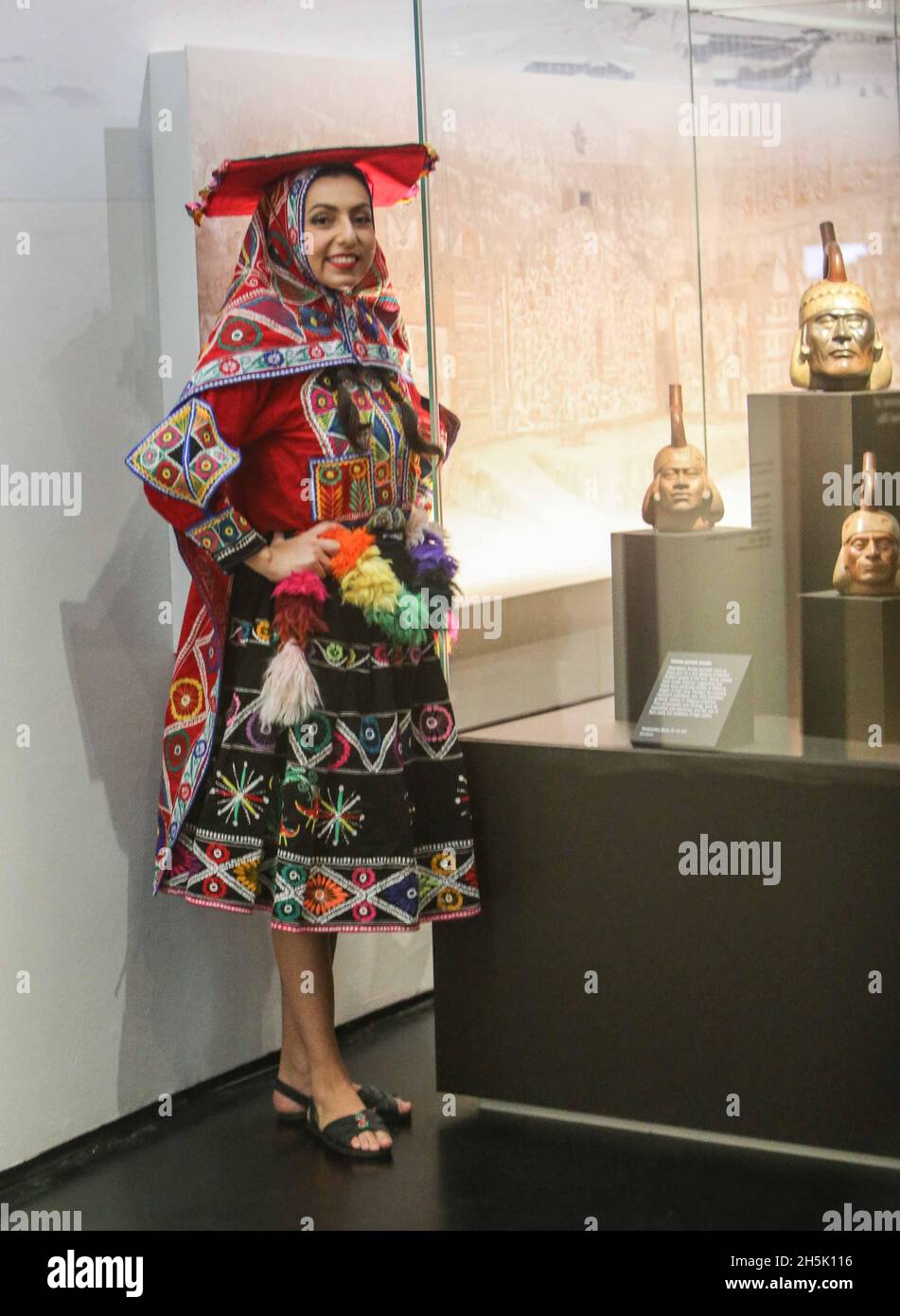 London UK 10 November 2021 Alexandra Fabian with a traditional costume ...