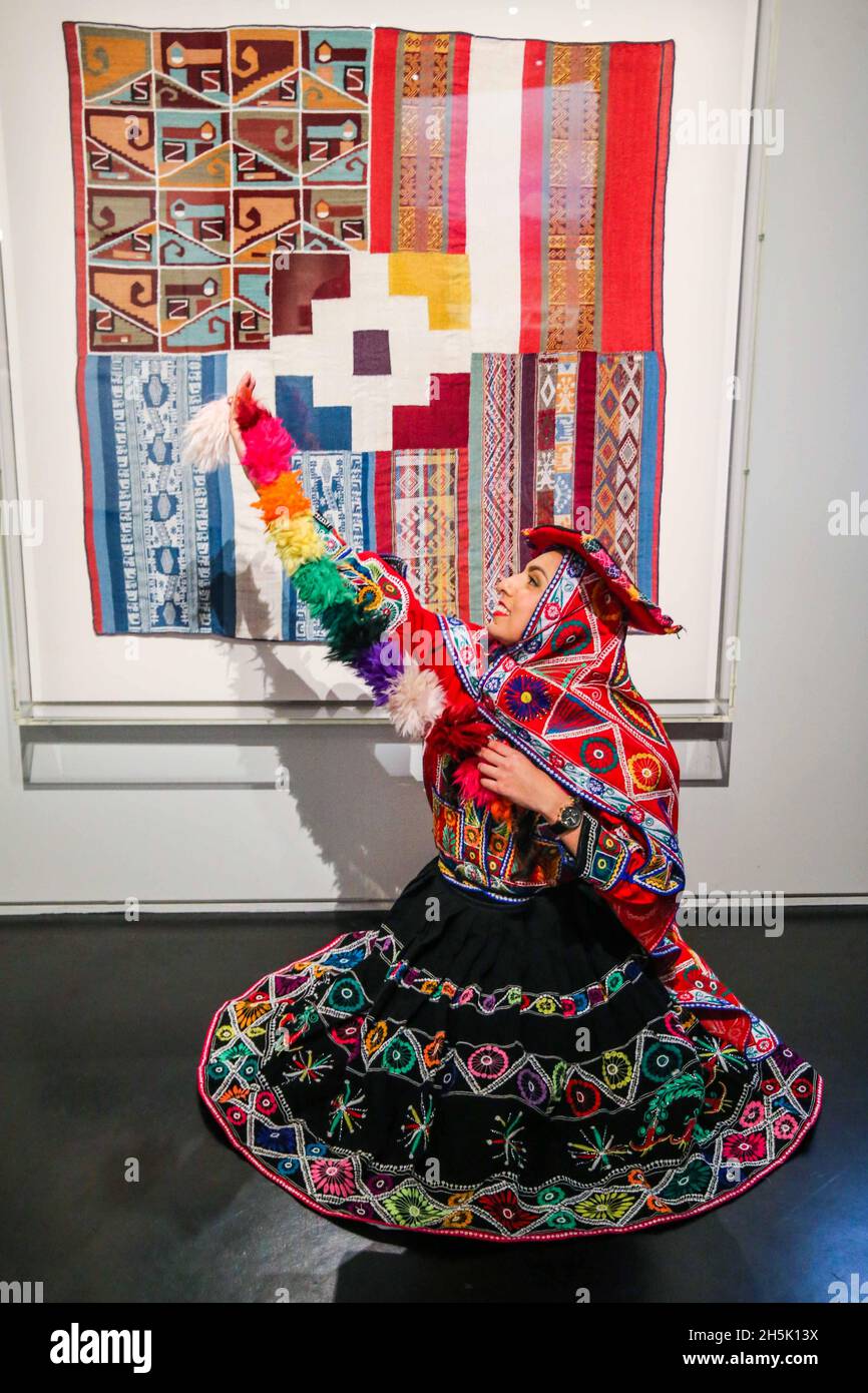 London UK 10 November 2021 Alexandra Fabian with a traditional costume ...