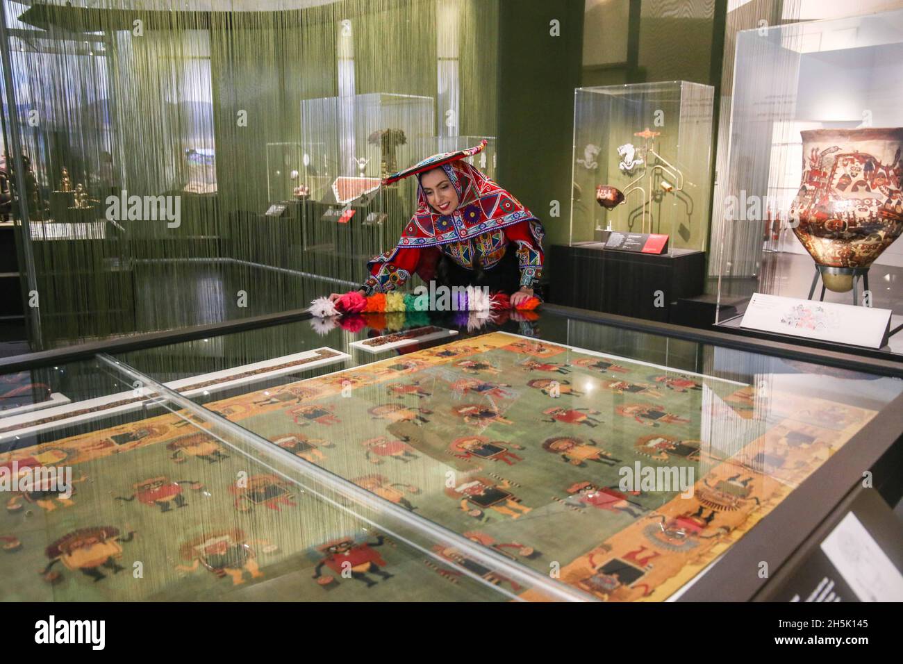 London UK 10 November 2021 Alexandra Fabian with a traditional costume ...