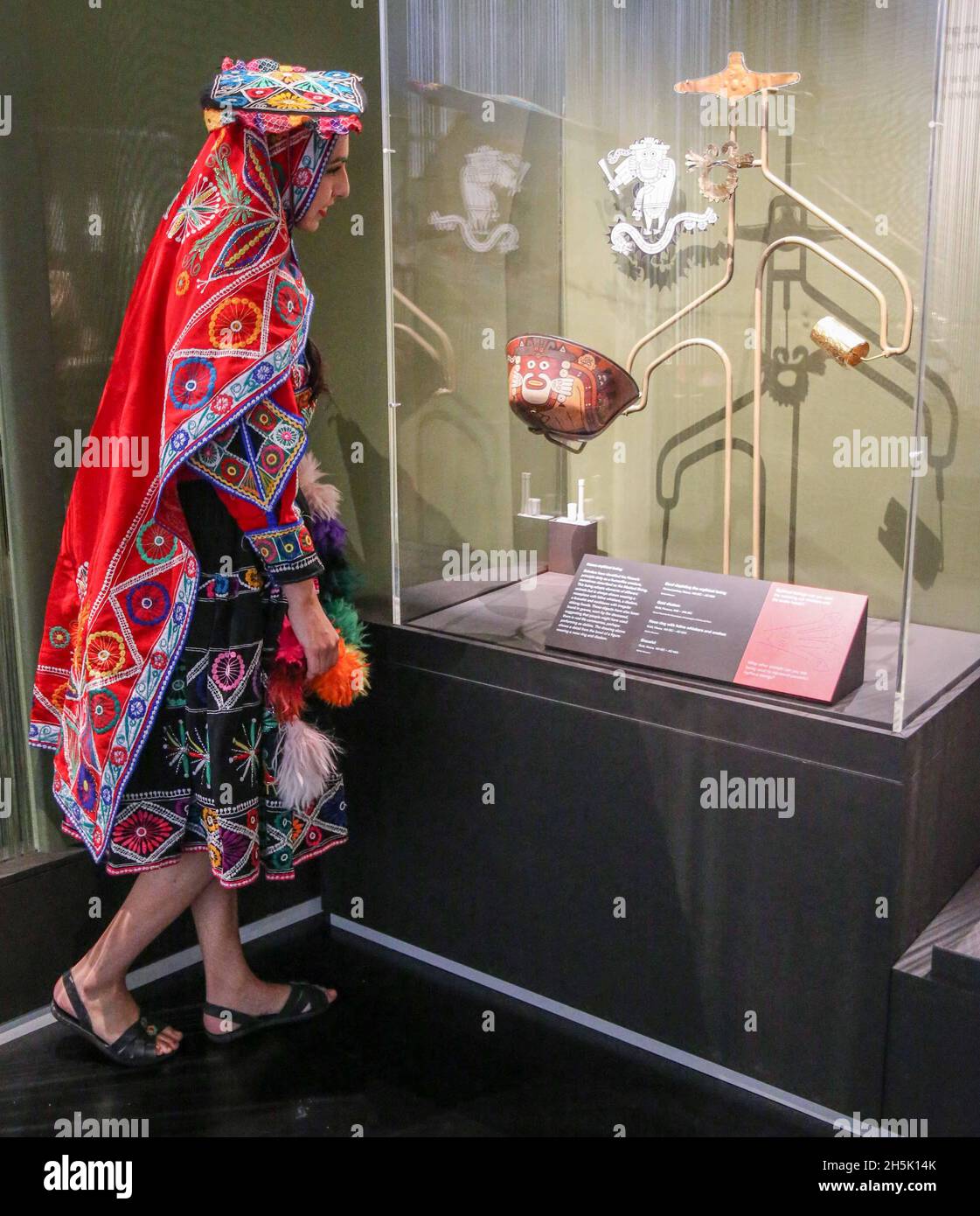 London UK 10 November 2021 Alexandra Fabian with a traditional costume ...