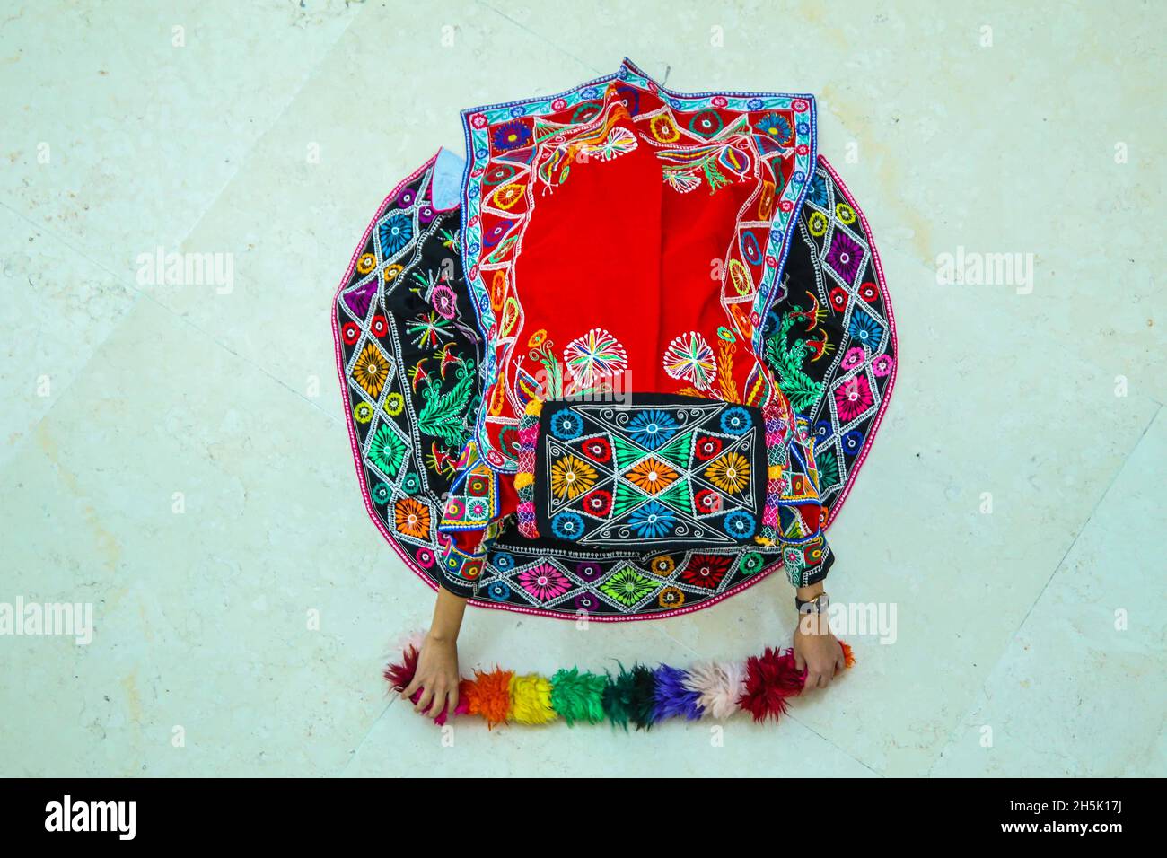 London UK 10 November 2021 Alexandra Fabian with a traditional costume ...