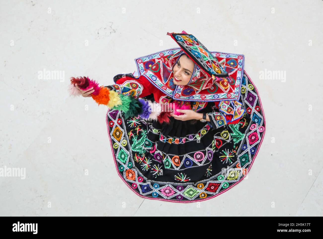 London UK 10 November 2021 Alexandra Fabian with a traditional costume ...
