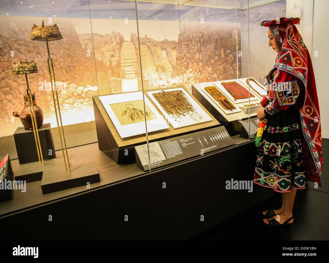 London UK 10 November 2021 Alexandra Fabian with a traditional costume ...