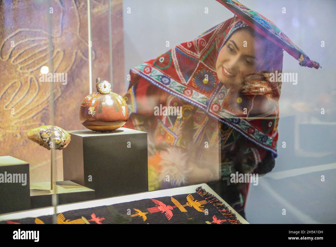 London UK 10 November 2021 Alexandra Fabian with a traditional costume ...