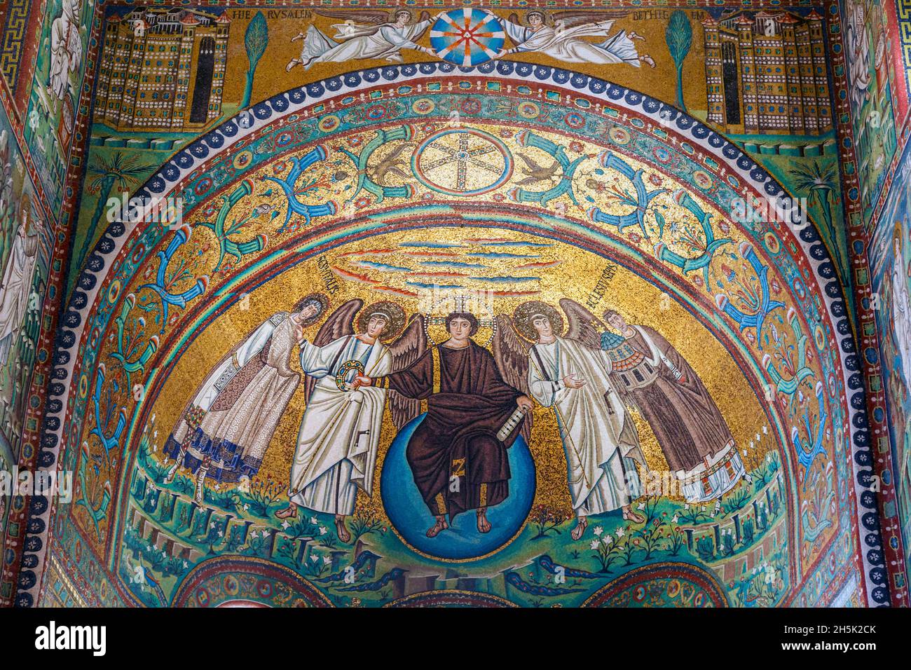 Ravenna, Ravenna Province, Italy. Mosaic in apse of Basilica di San ...