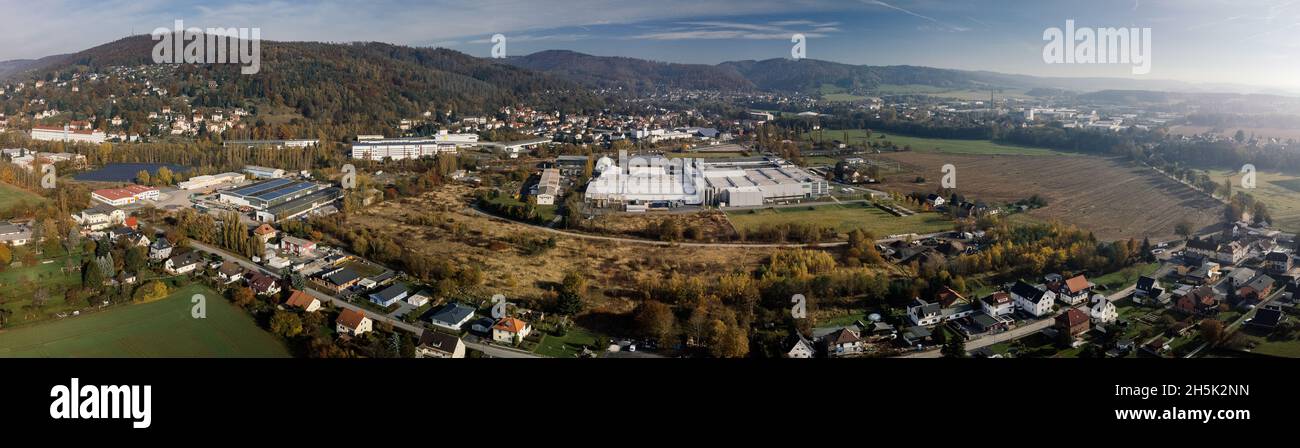 Aerial view of the city of Sonneberg Thuringia in Germany Stock Photo ...