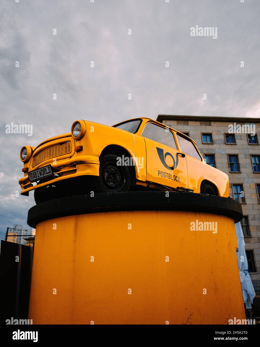 BERLIN, GERMANY - Jul 22, 2020: Yellow Trabant (Trabi), car from East ...
