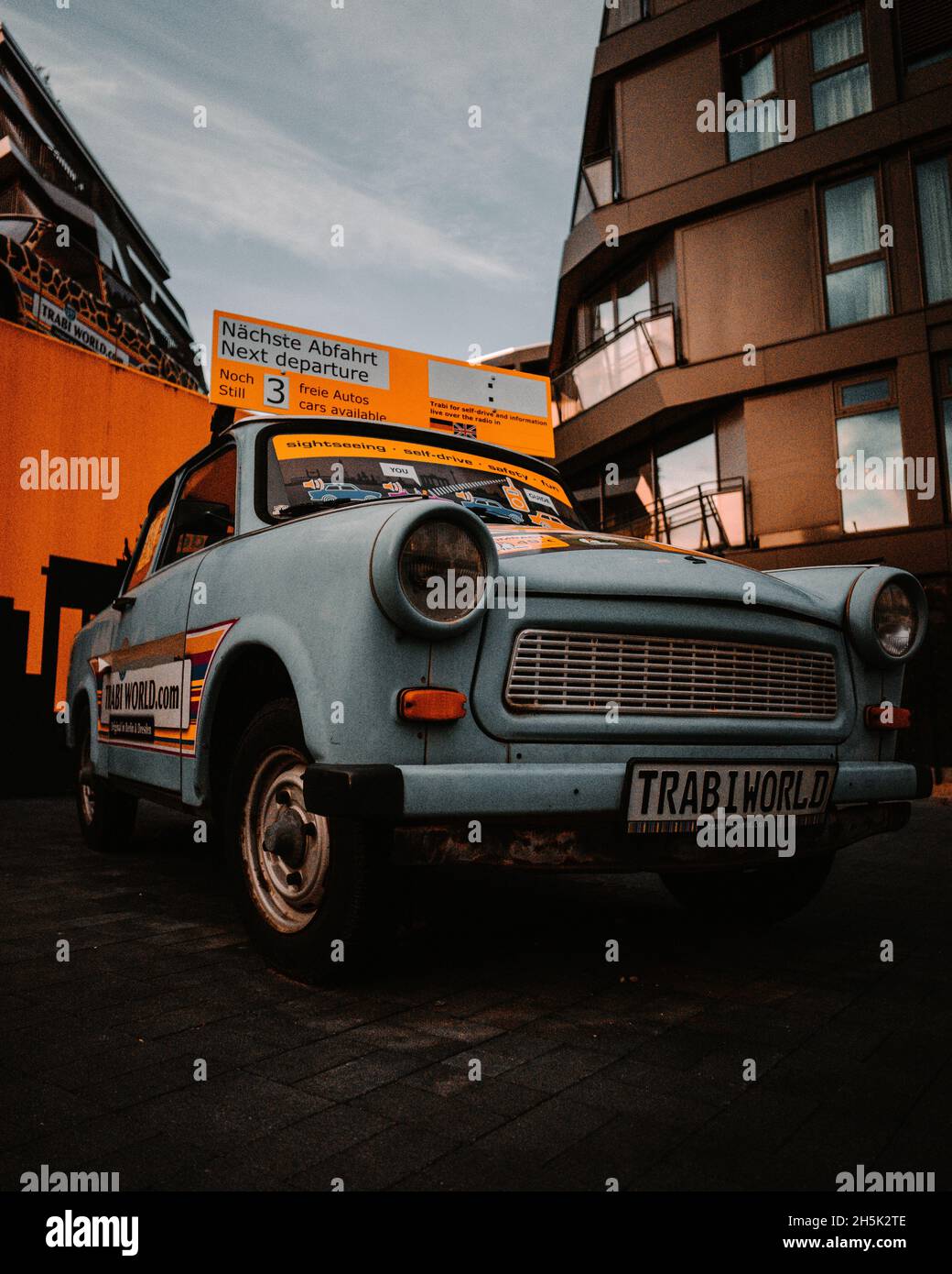 BERLIN, GERMANY - Jul 22, 2020: Blue Trabant (Trabi), car from East ...