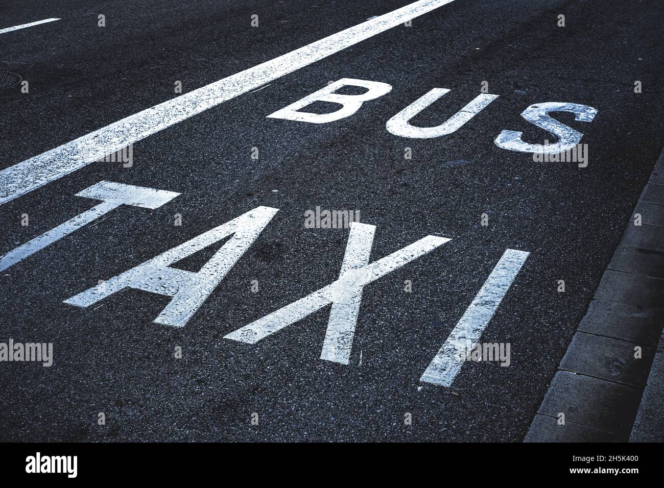 traffic signs in an exclusive lane for public transport Stock Photo - Alamy