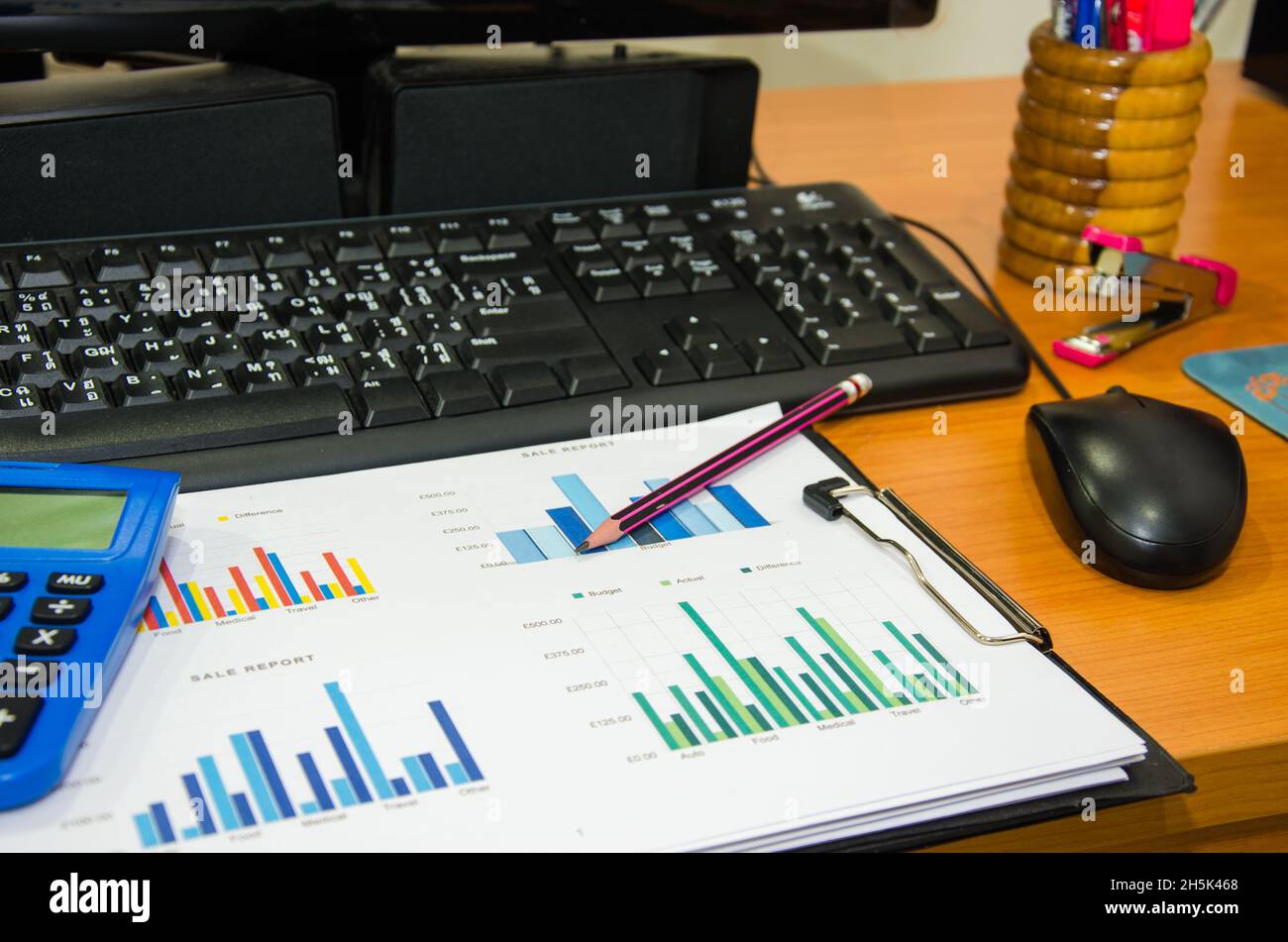 Graphs, charts, business table. The workplace of business Stock Photo ...