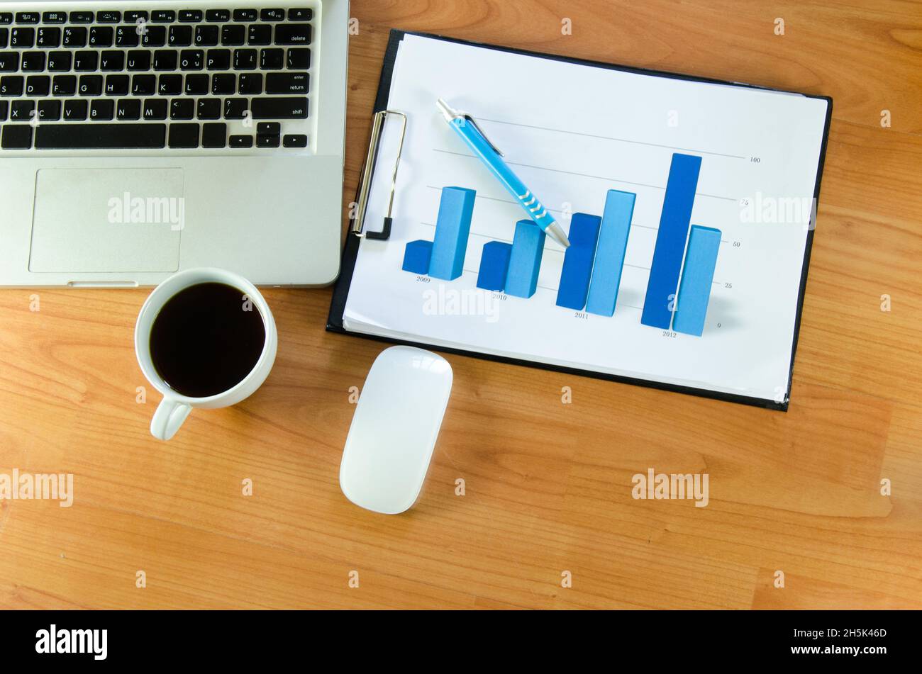 Graphs, charts, business table. The workplace of business people Stock ...