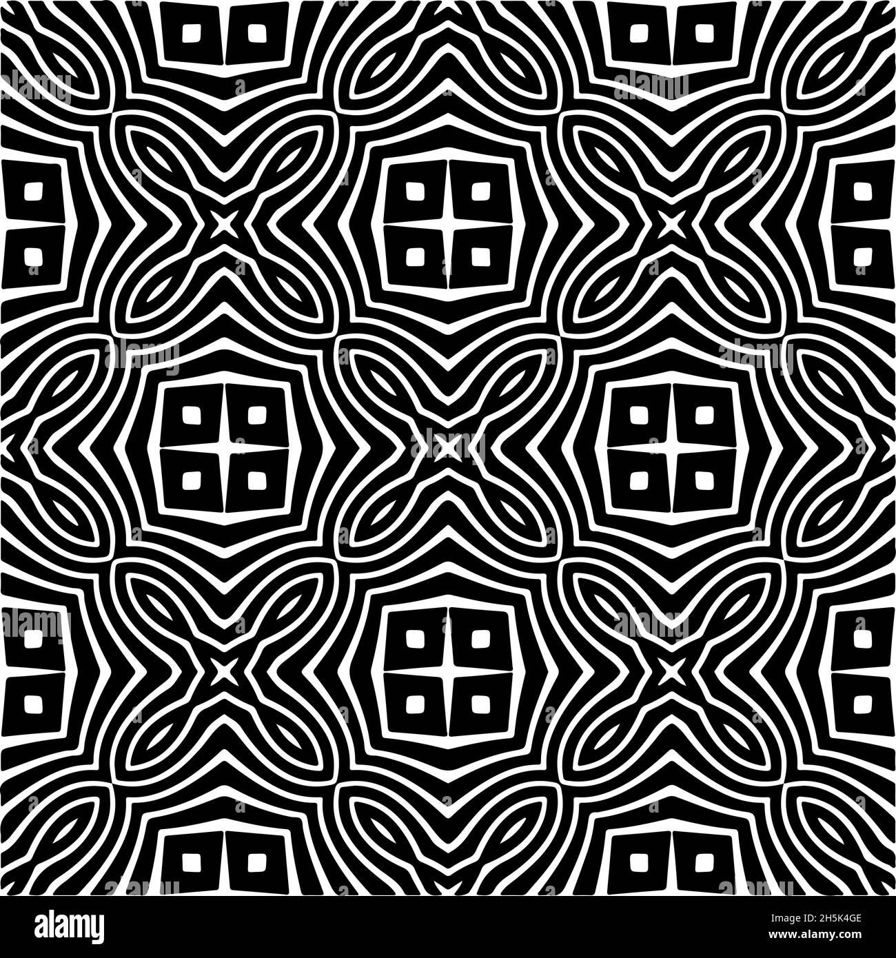Vector Geometric Seamless Pattern Modern Geometric Background With Abstract Shapes Monochromatic