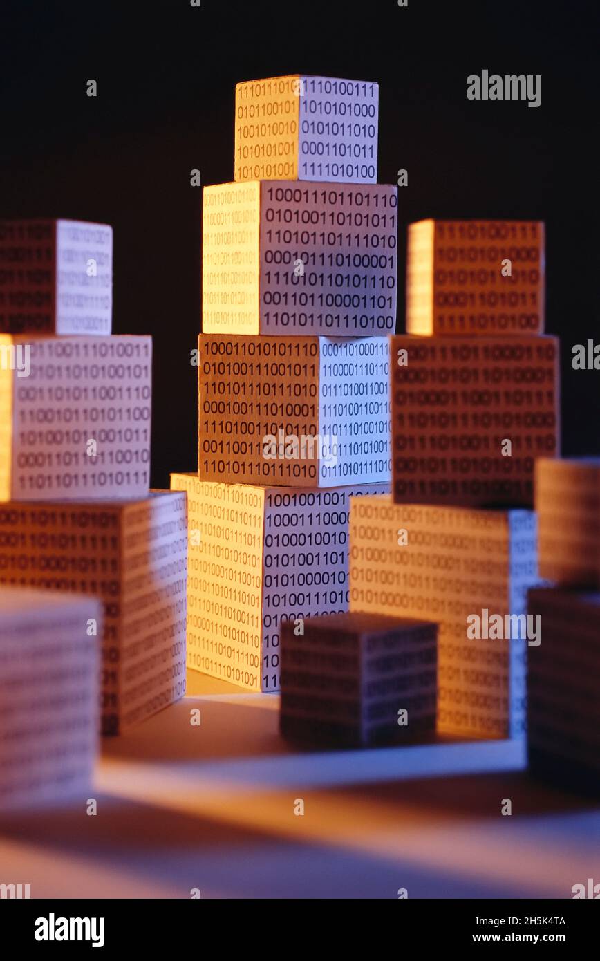 Stacked Blocks with Binary Code Stock Photo - Alamy Stacked Blocks with Binary Code Stock Photo - Alamy