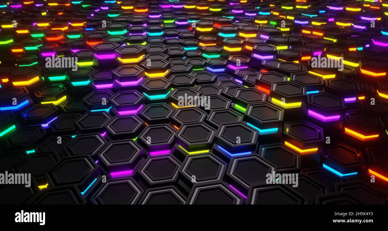 Colored hexagon abstract background. hexagonal structure 3d animation ...