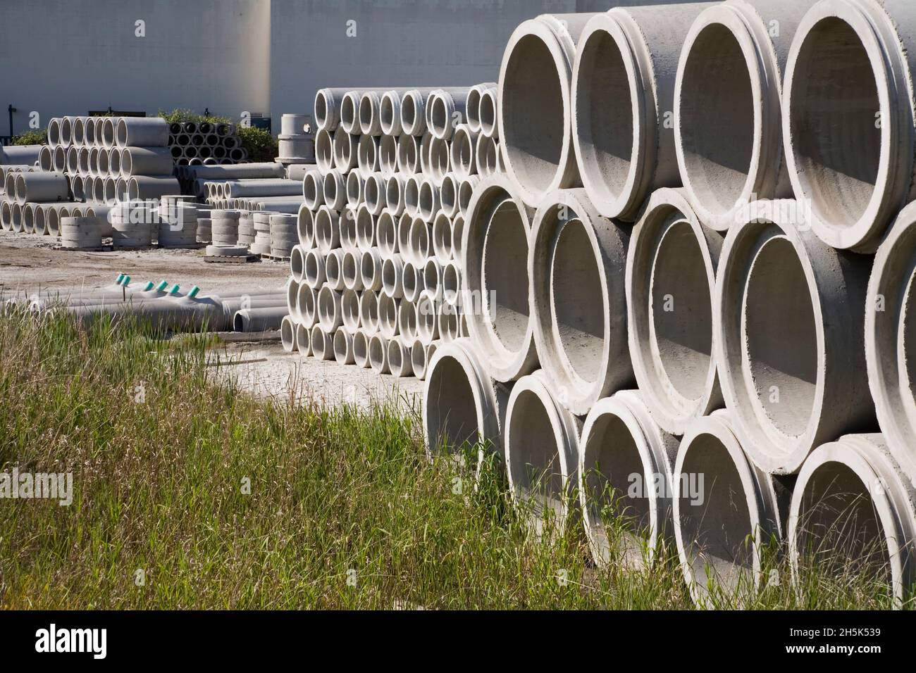 Concrete Pipes in Industrial Park, Vancouver, British Columbia, Canada Stock Photo - Alamy
