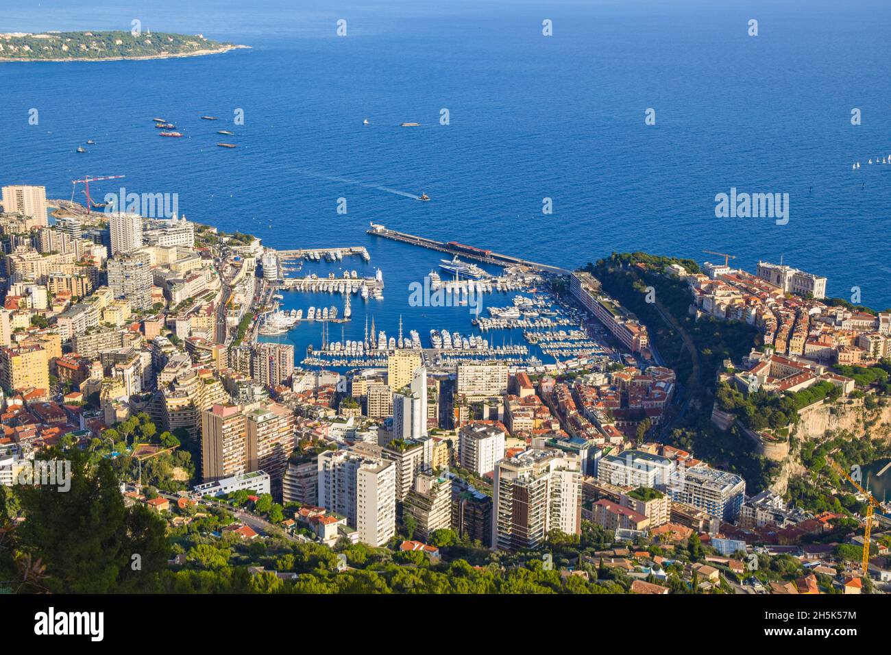 Aerial panoramic view of Port Hercules, Monte Carlo, Monaco Stock Photo ...