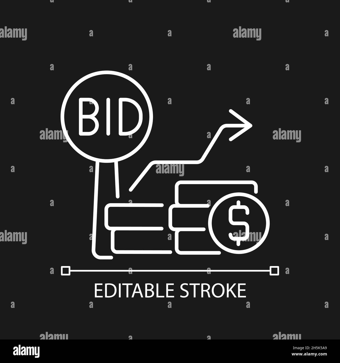 Bid increments linear icon for dark theme Stock Vector Image & Art - Alamy