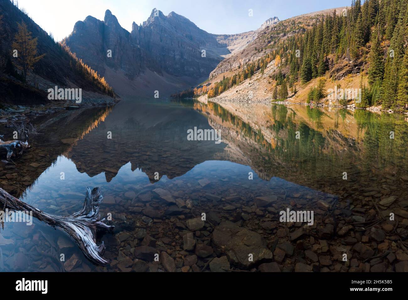 Lake Agnes in Autumn, Banff National Park, Alberta, Canada Stock Photo ...