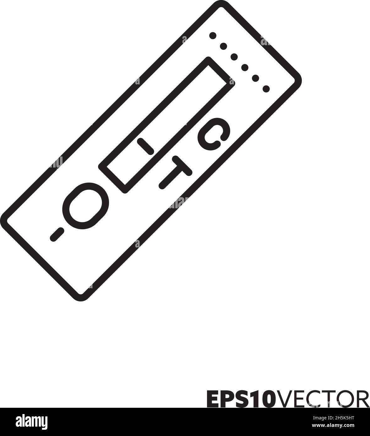 Coronavirus rapid antibody test line icon. Outline symbol of diagnostic ...