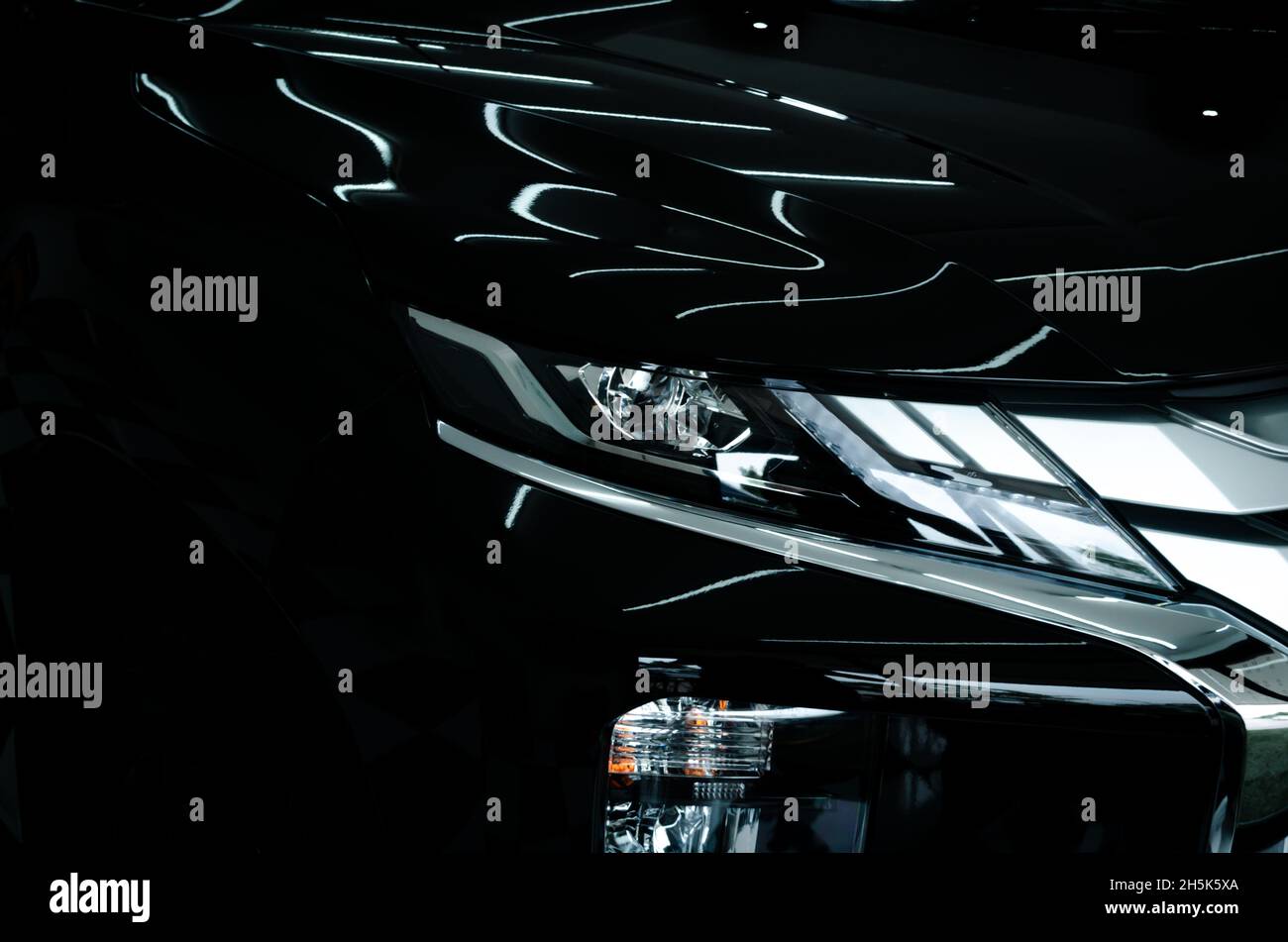 Modern luxury car headlight.The system of the car headlights is used to ...