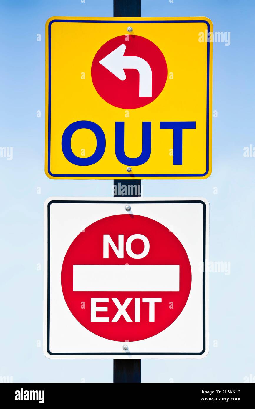 Two exit signs hi-res stock photography and images - Alamy