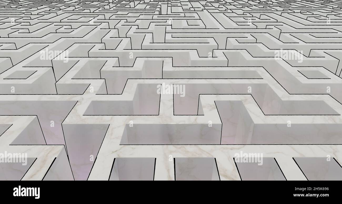 Tangled Maze Puzzle in perspective with hand drawn corners 3d ...