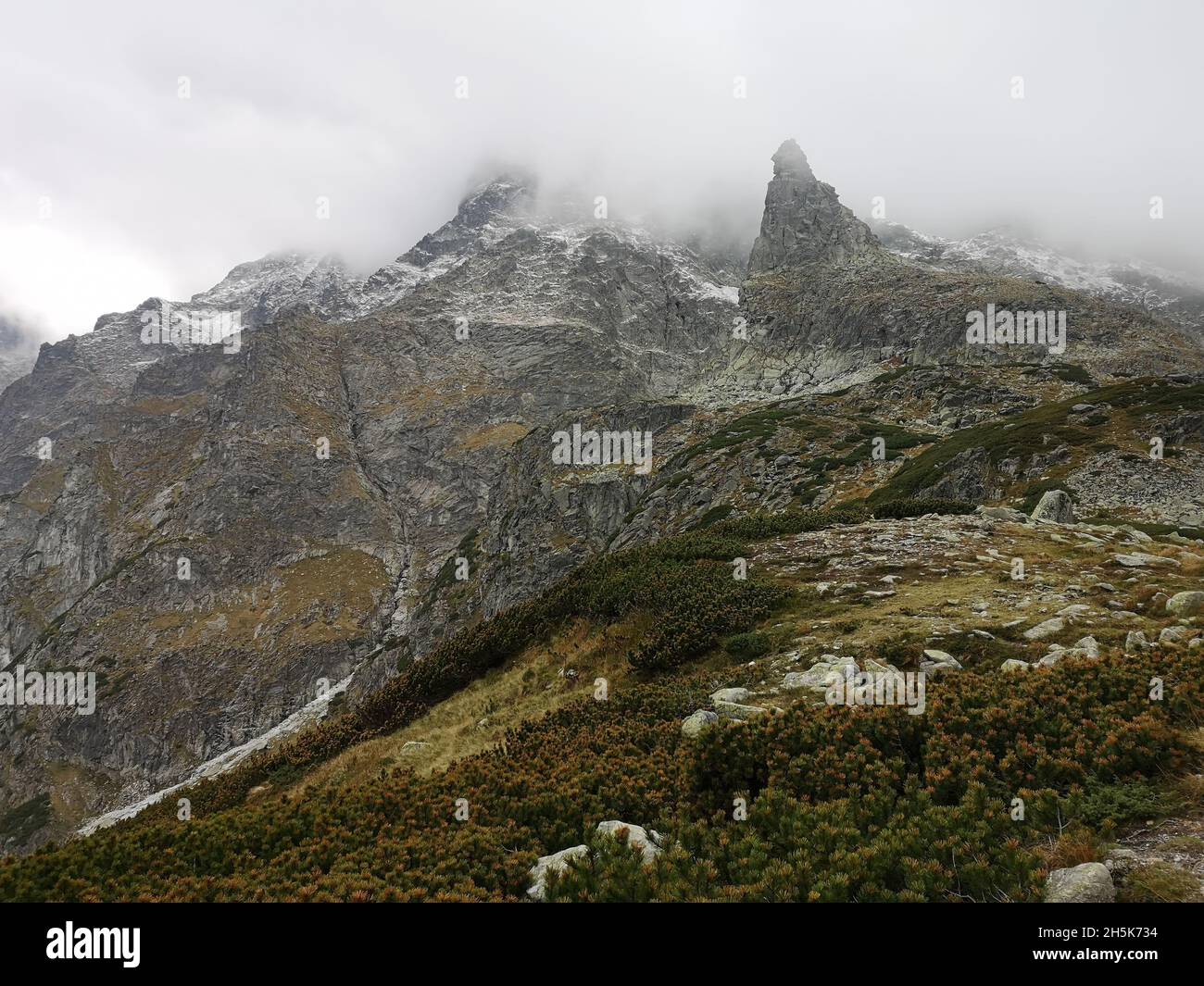Beautiful view of Czarny Staw pod Rysami (Black Lake below Mount Rysy ...
