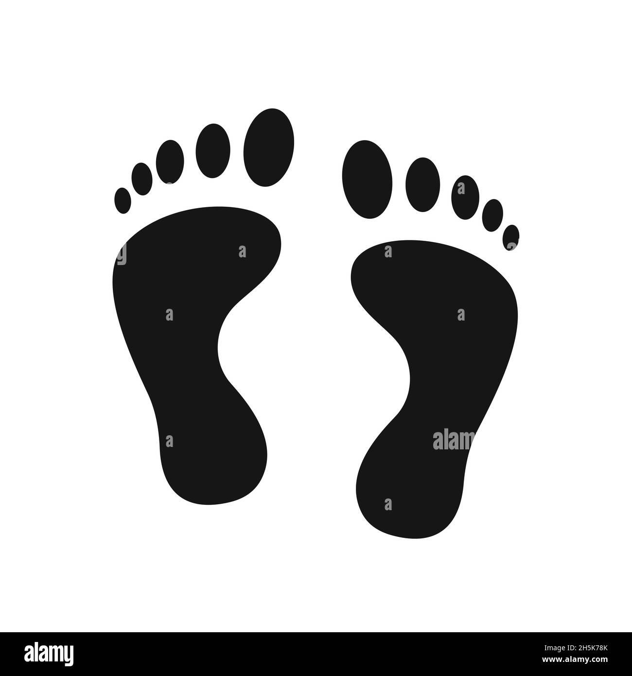 Black footprint isolated on white background. Flat Stock Photo - Alamy