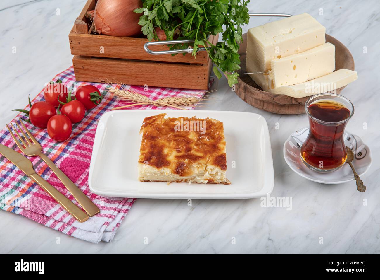 Turkish Su Borek or Burek. Turkish pastry. Traditional Turkish cuisine ...