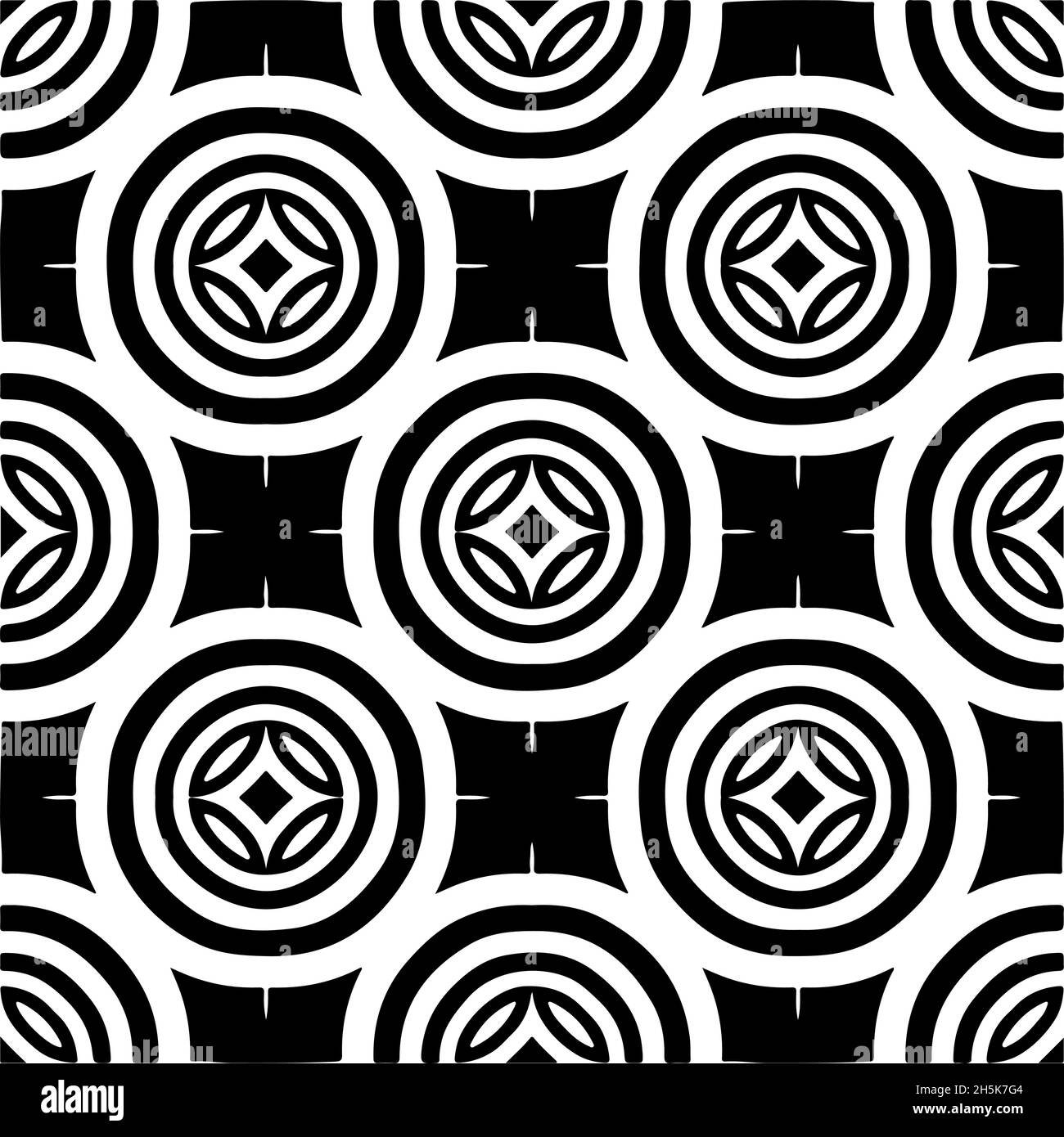 Vector Geometric Seamless Pattern Modern Geometric Background With Abstract Shapes Monochromatic