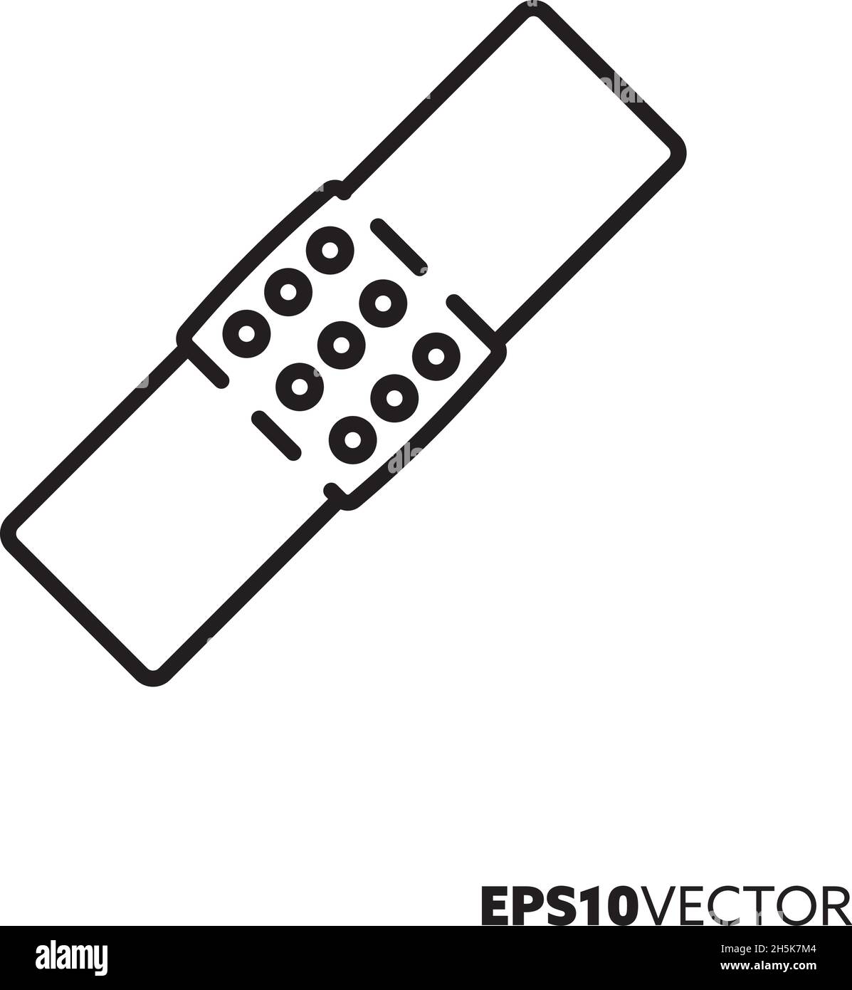 Strip of band aid line icon. Outline symbol of medical plaster. Health ...