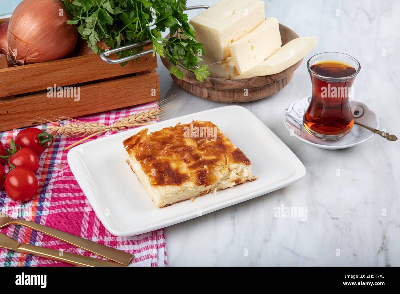 Turkish Su Borek or Burek. Turkish pastry. Traditional Turkish cuisine ...