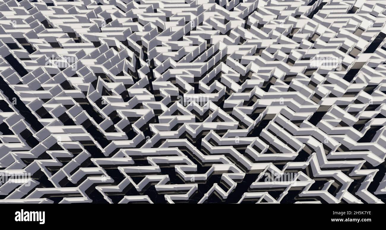 Tangled Maze Puzzle in perspective 3d illustration Stock Photo - Alamy