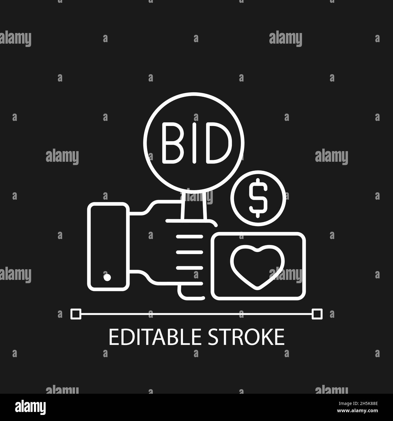 Charity auction linear icon for dark theme Stock Vector Image & Art - Alamy