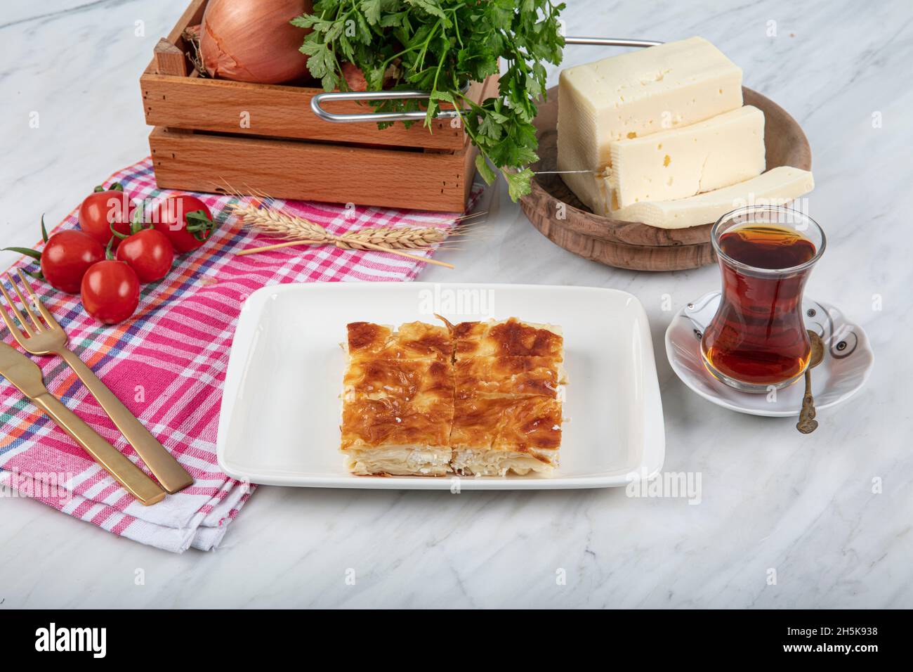 Turkish Su Borek or Burek. Turkish pastry. Traditional Turkish cuisine ...