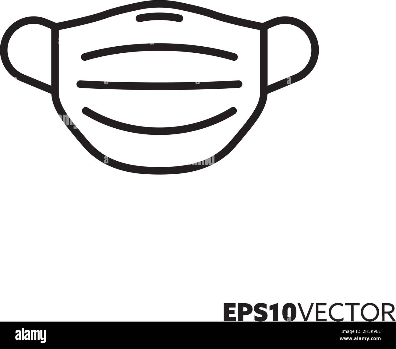 Surgical face mask line icon. Outline symbol of disposable medical ...