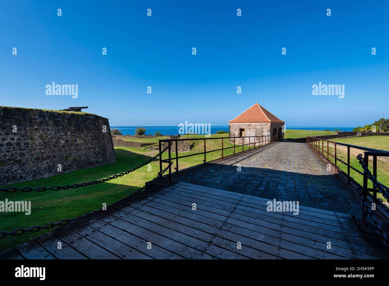 Drawbridge, bastion and guardhouse at Fort Louis Delgres; Basse-Terre ...