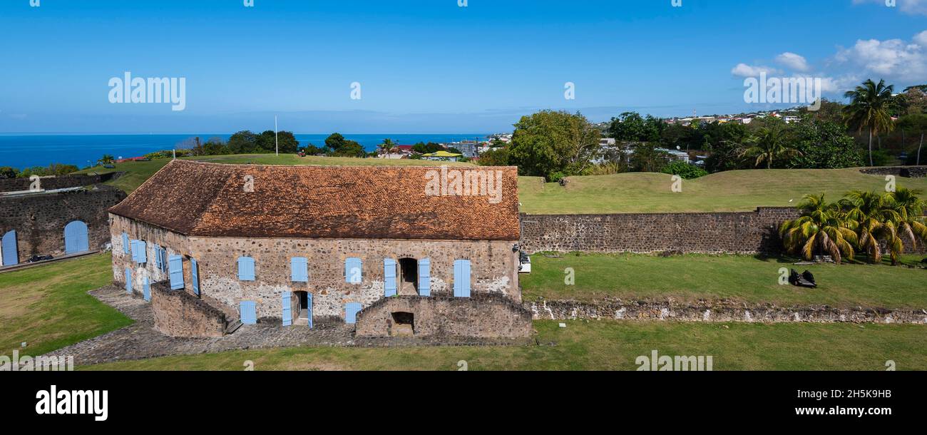 Great Barracks and defense wall at Fort Louis Delgres; Basse-Terre ...