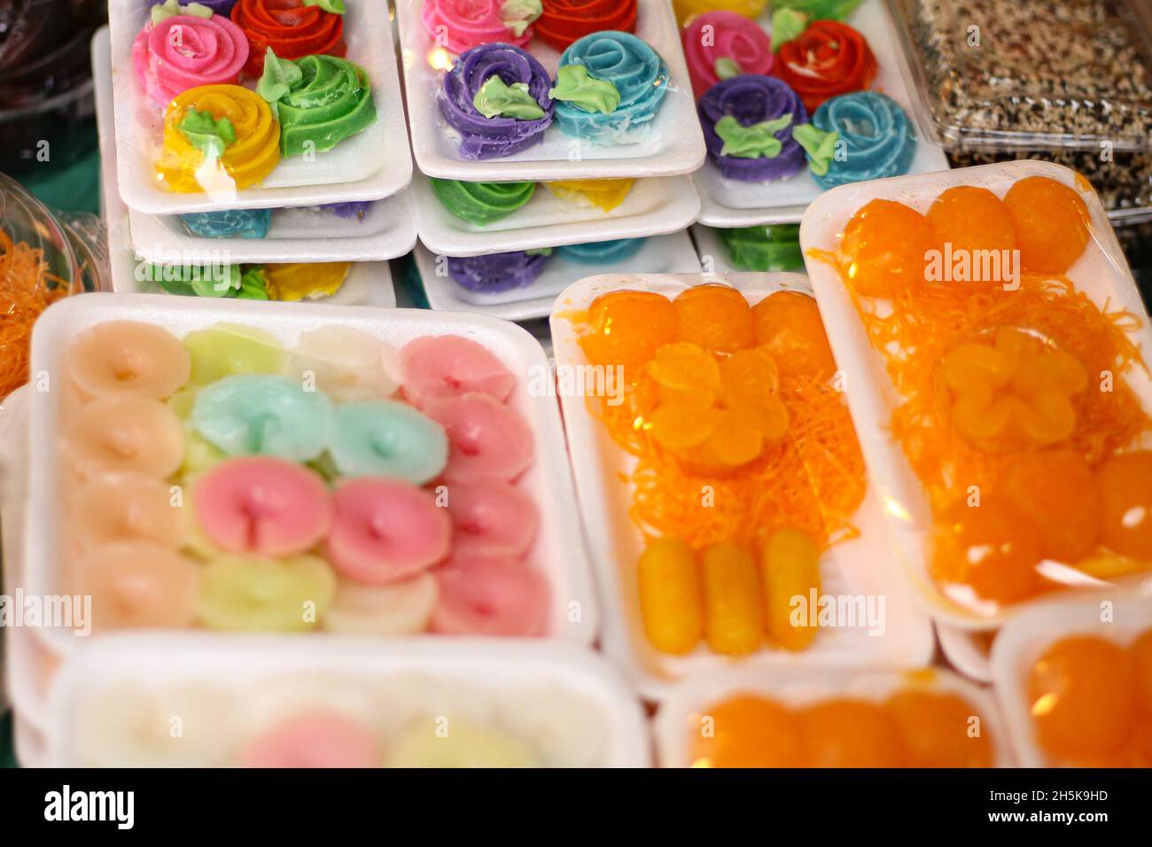 Traditional Thai Desserts or Khanom Wan Thai Stock Photo - Alamy