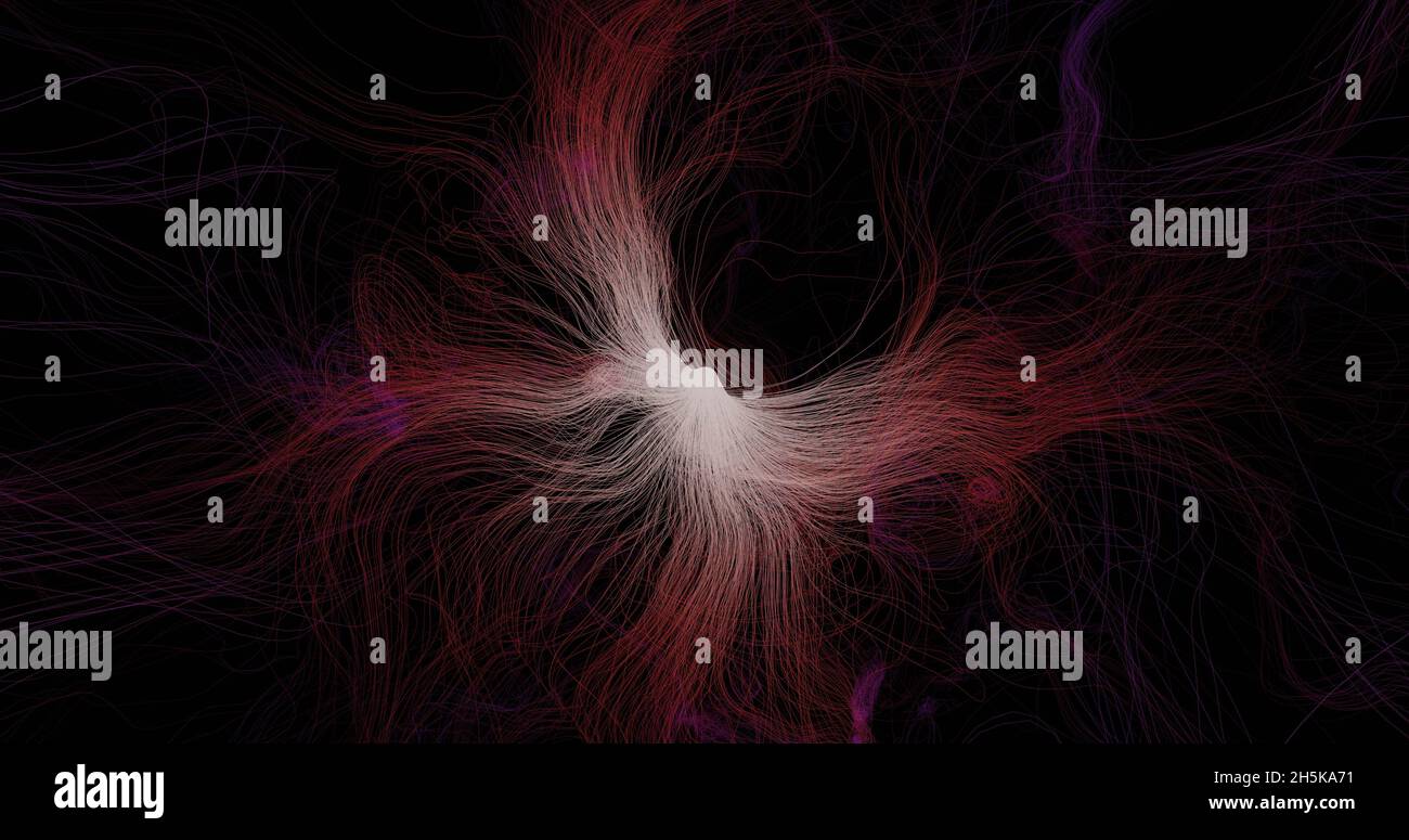 Glowing threads in dark space 3d illustration Stock Photo - Alamy