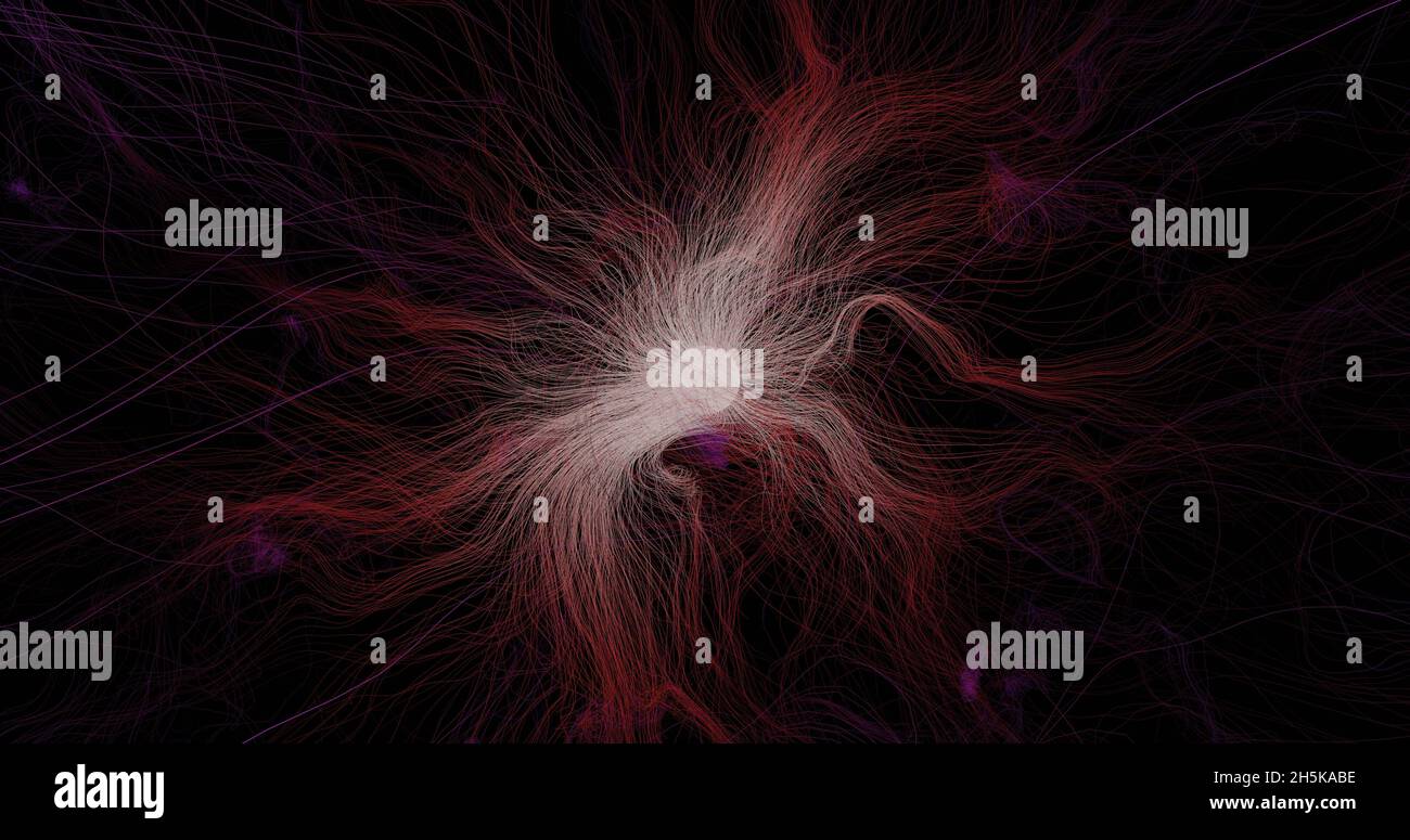 Glowing threads in dark space 3d illustration Stock Photo - Alamy
