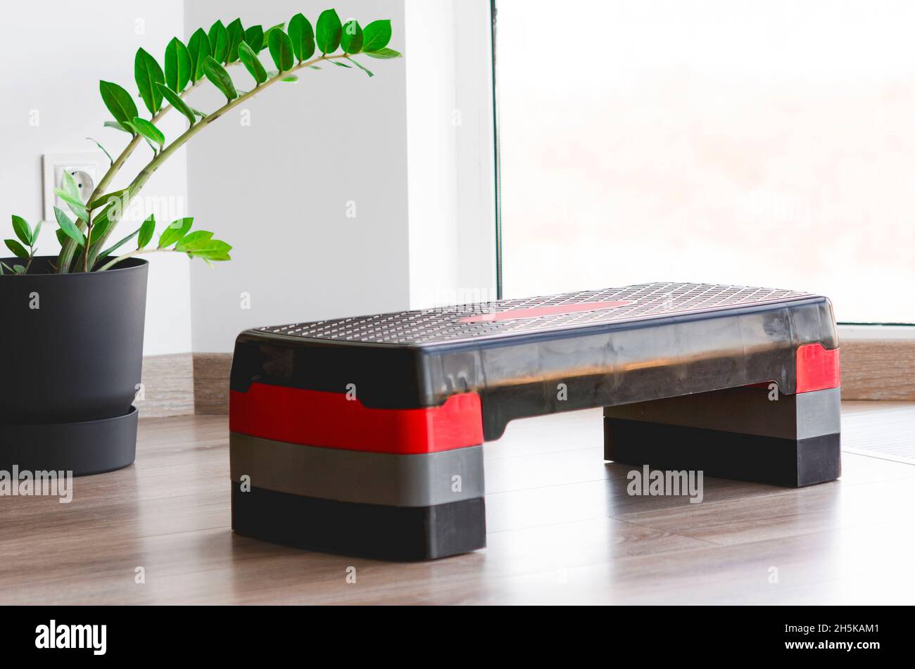 step platform, plastic board for fitness, middle position of the ...