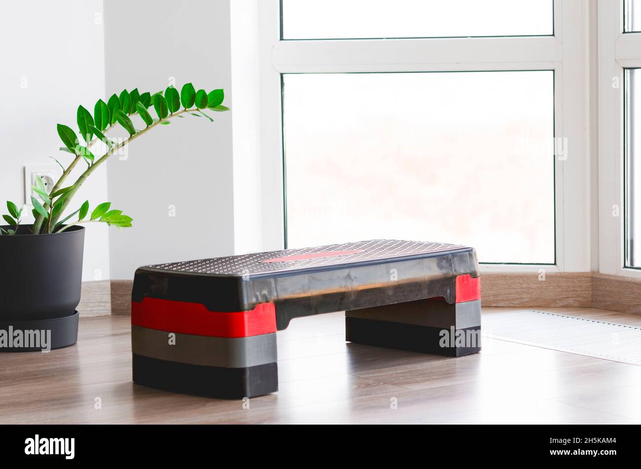 step platform, plastic board for fitness, middle position of the ...