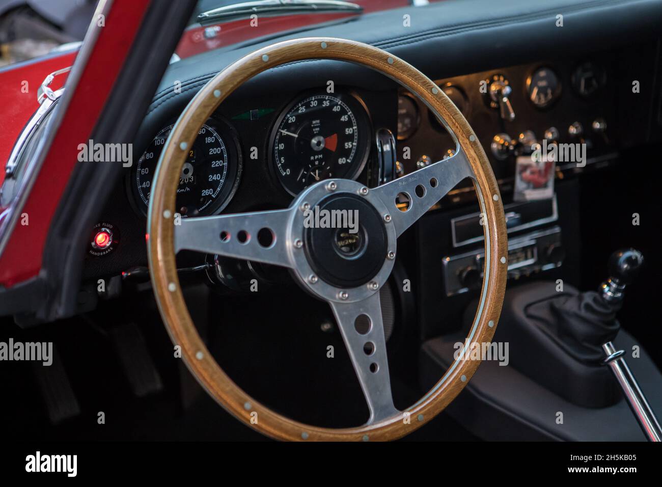 Caramulo, Portugal - 04 September 2021: Partial car cockpit view of a ...