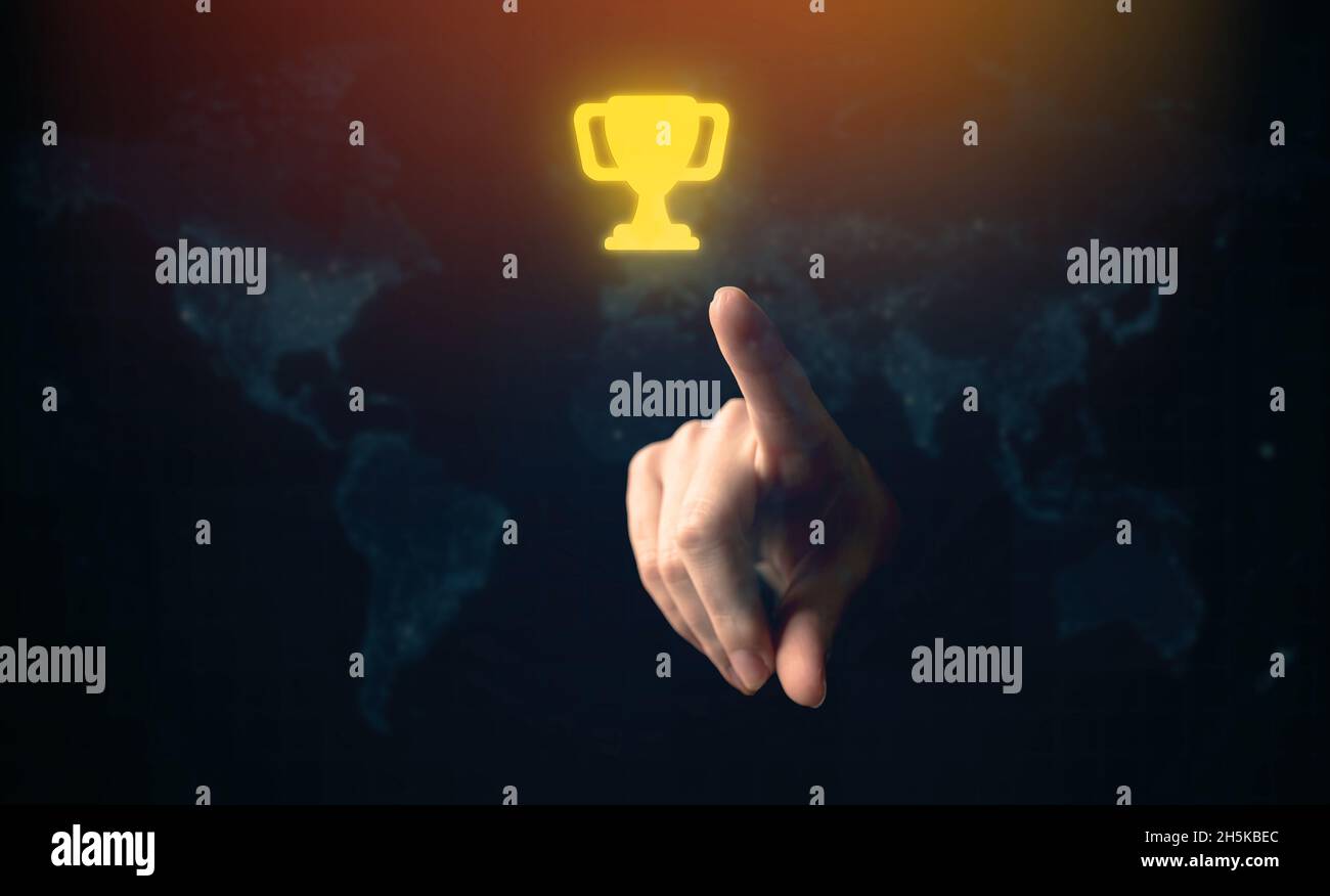 Leadership successful achievement with goal and objective target. World ...