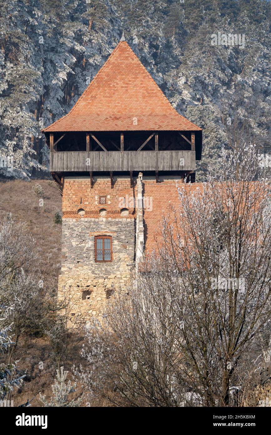 Watchtower of the Citadel of Lazar Castle in rural Harghita County ...