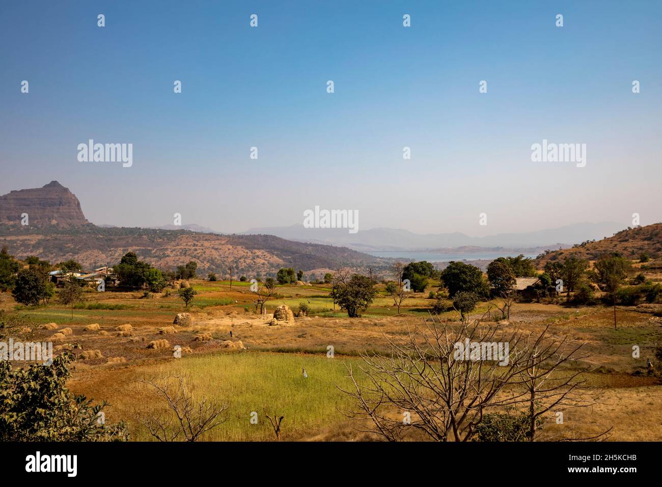 Landscape of the Western Ghats near Lonavala, Maharastra, India; Maval ...