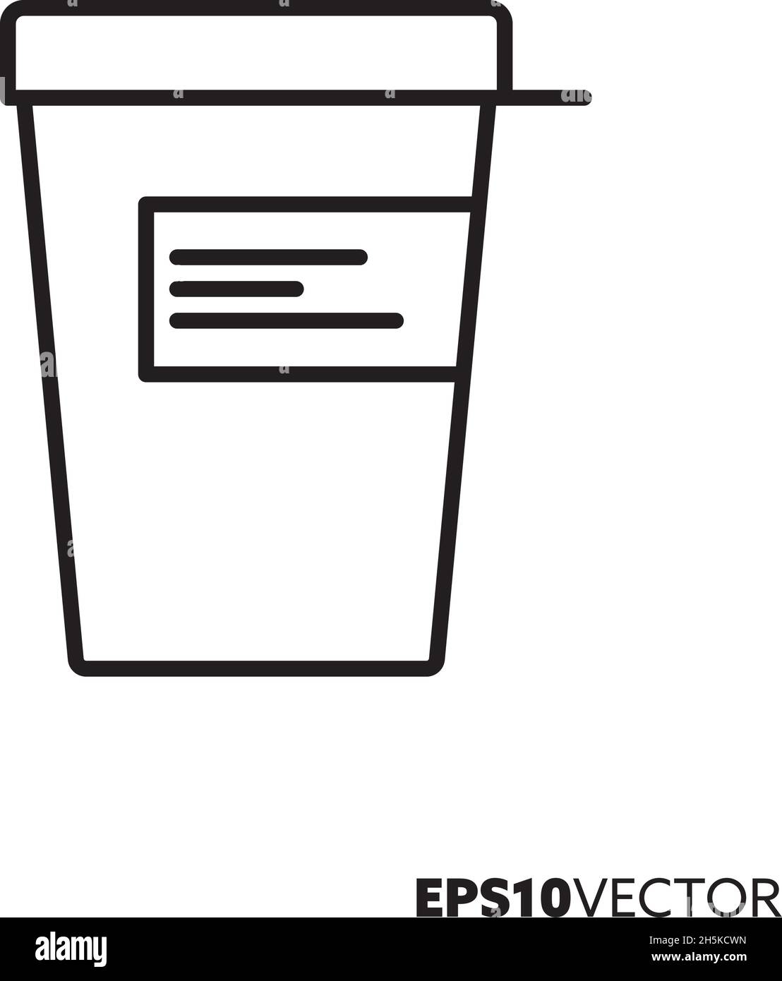 Urine sample cup line icon. Outline symbol of medical equipment. Health ...