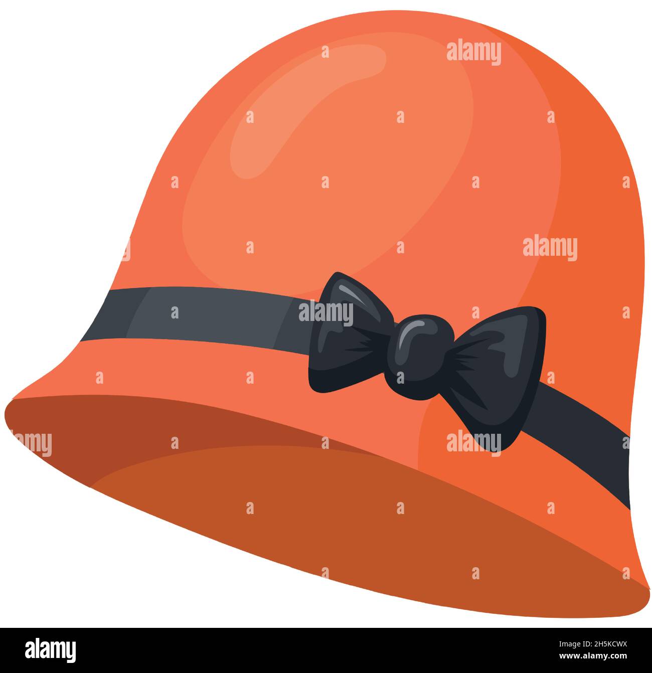 Cartoon red riding hood. Headgear bonnet with black bow tie fashion ...