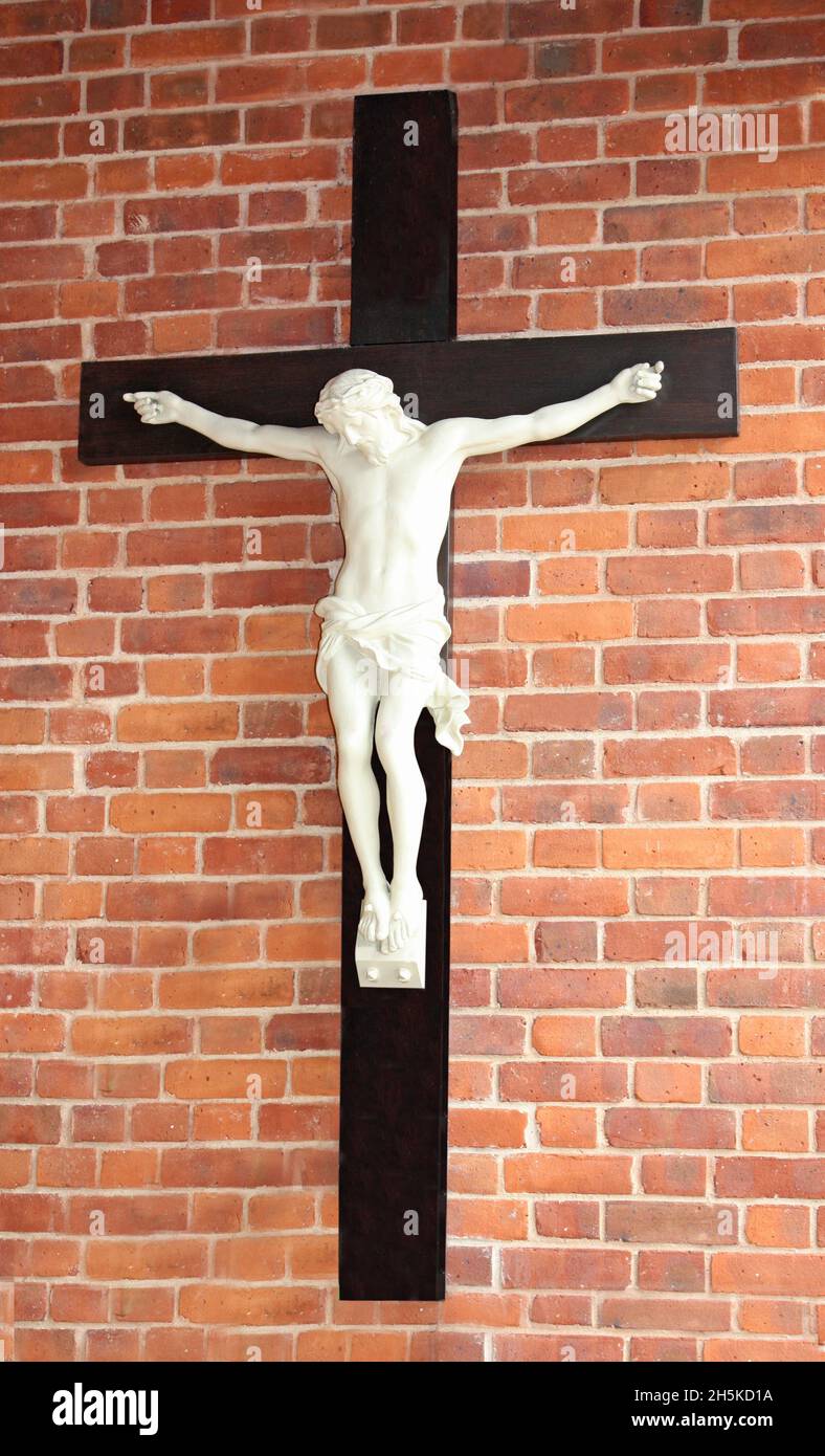A Depiction of a Crucifixion on a Wooden Cross Stock Photo - Alamy